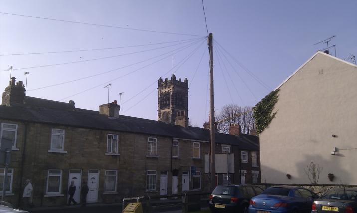 T:UK - Wetherby Church Tower Brass Centre Mark