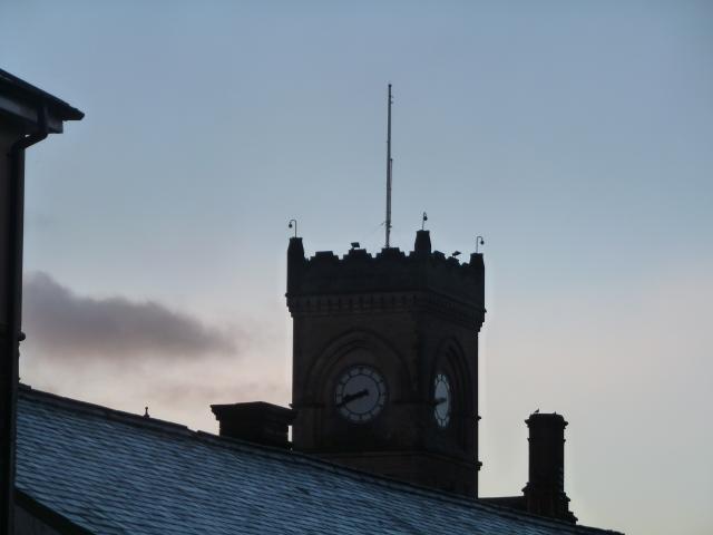 T:UK - Menston Hospital Clock Tower Flagstaff