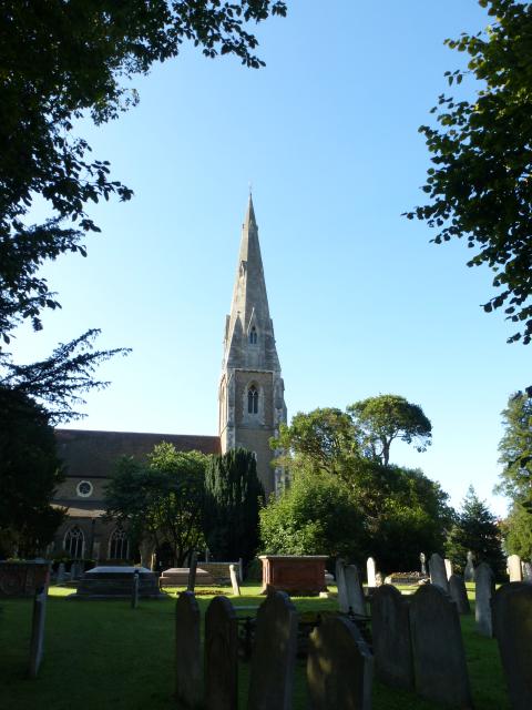 T:UK - St James Church Spire Weybridge