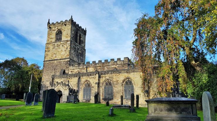 T:UK - Darfield Church Tower (1977) Centre