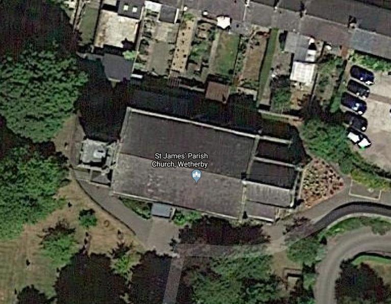 T:UK - Wetherby Church Tower Brass Centre Mark